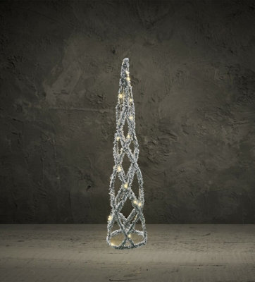 URBNLIVING 60cm LED Light Up Christmas Tree Cone Pyramids Glitter Fairy ...