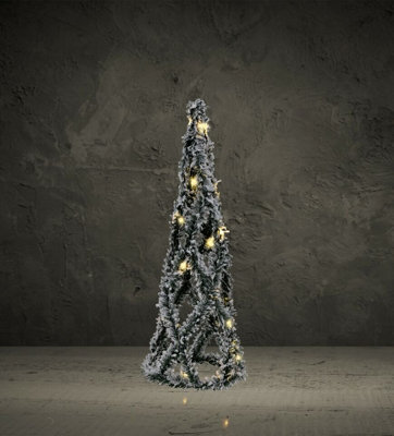 URBNLIVING 60cm LED Light Up Christmas Tree Cone Pyramids Glitter Fairy ...