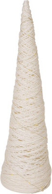 URBNLIVING 60cm LED Light Up Christmas Tree White with Glitter Cone ...