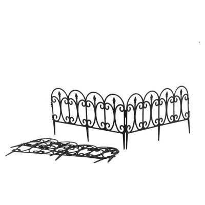 URBNLIVING 60cm length 24Pcs Black Flexible Garden Lawn Grass Interlock ...