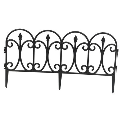 URBNLIVING 60cm length 24Pcs Black Flexible Garden Lawn Grass Interlock ...