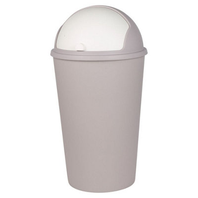 URBNLIVING 62cm Height Grey Colour 25L Push Can Bin Swing Top Lid ...