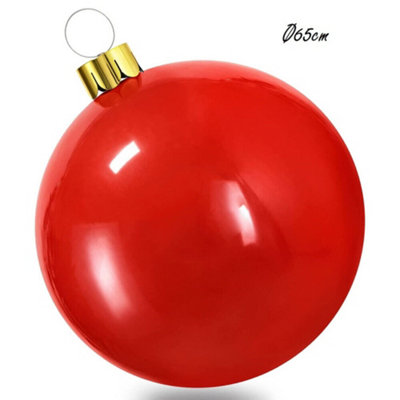 URBNLIVING 65cm Red Inflatable Christmas Bauble Ball Decoration Xmas ...