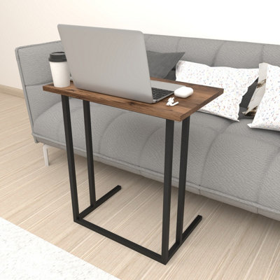 URBNLIVING 66cm Height Burnt Oak Wood Laptop Table, Home Office ...