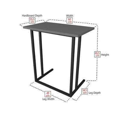 URBNLIVING 66cm Height Pine Wood Laptop Table, Home Office Portable ...