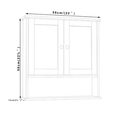 URBNLIVING 69cm Length 3Pc Bathroom Wood Unit Under Sink Cabinet Mirror ...