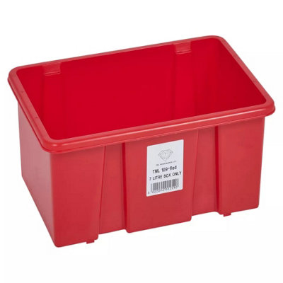 URBNLIVING 7 Litre Red Plastic Home Storage Stackable Container Box Set ...