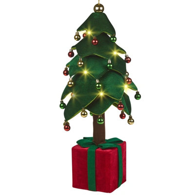 URBNLIVING 70cm Height Collapsible Soft Plush Christmas Tree with LED ...
