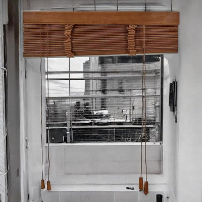 URBNLIVING 70x160cm Real Wood Walnut Venetian Blinds Horizontal Wooden ...