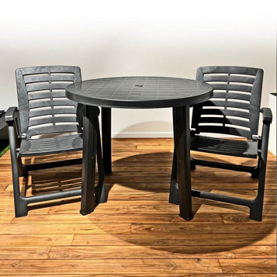 URBNLIVING 72cm Height Table 2 Chairs Outdoor Patio Garden Furniture ...