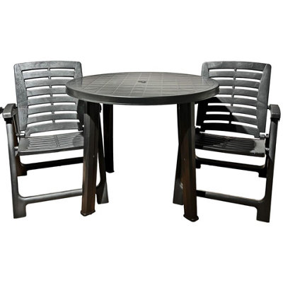 URBNLIVING 72cm Height Table 2 Chairs Outdoor Patio Garden Furniture ...