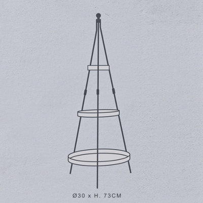 URBNLIVING 73cm Tall 3 Tier Black Metal Pyramid Rack Display Stand ...