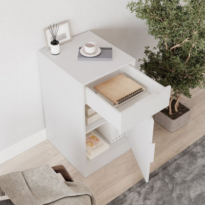 URBNLIVING 75cm Height Office Under Desk Storage Cabinet with 1 Drawer 1 Door End Side