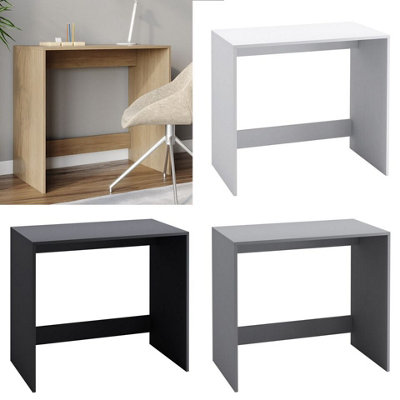 URBNLIVING 75cm Height Small Compact Modern Computer PC Laptop Desk Study Table Home Office Workstation Grey