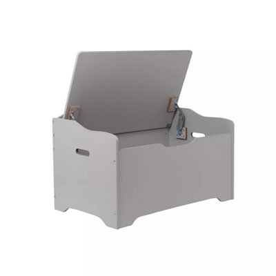 Buy URBNLIVING 76cm Width Ottoman Grey Wooden Storage Chest Bench Stool ...