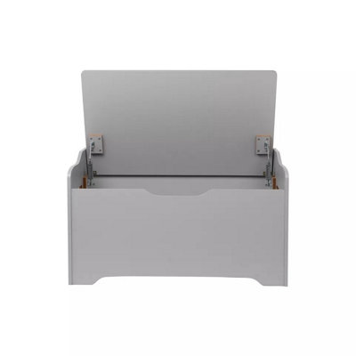 Buy URBNLIVING 76cm Width Ottoman Grey Wooden Storage Chest Bench Stool ...