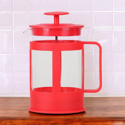 URBNLIVING 800ml Red Cafetiere Filter Coffee Tea Pot Press Brewer Maker ...