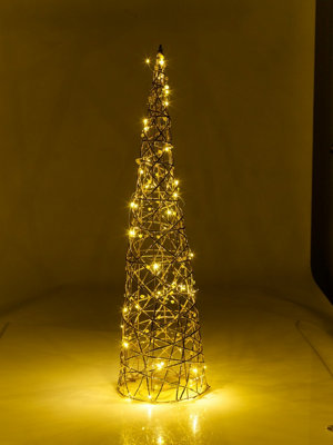 URBNLIVING 80cm LED Light Up Christmas Tree Cone Pyramids Glitter Fairy ...