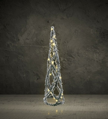 URBNLIVING 80cm LED Light Up Christmas Tree Cone Pyramids Glitter Fairy ...