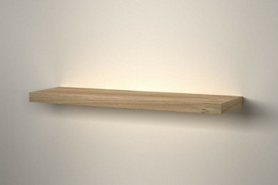 URBNLIVING 80cm Width 1 Floating Oak Wooden Wall Mount Shelves Display ...