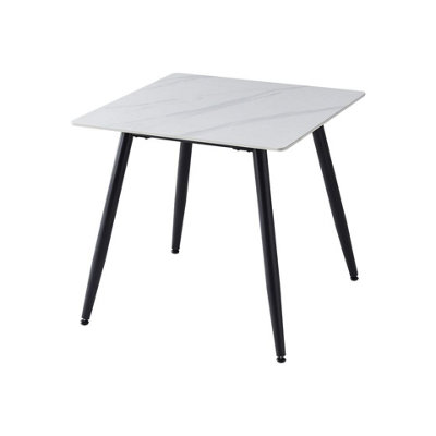 URBNLIVING 80cm Width White Matt Modern 4 Seater Ceramic Square Shape ...