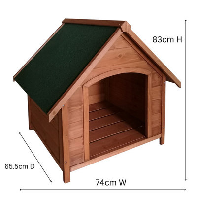 URBNLIVING 83cm Height Wood Outdoor Dog House Raised Pet Shelter Kennel ...