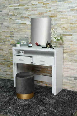 URBNLIVING 88cm Height White Wooden Pull Out Workstation Desk Display ...