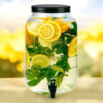URBNLIVING 8L Black Drink Dispenser Large Beverage Cocktail Drinks ...