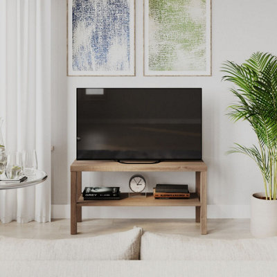 URBNLIVING 90cm 2 Tier TV Bench Entertainment Media Stand Cabinet ...