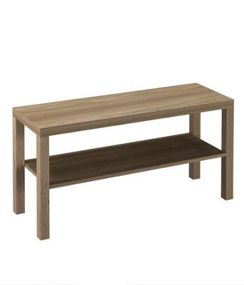 URBNLIVING 90cm 2 Tier TV Bench Entertainment Media Stand Cabinet ...