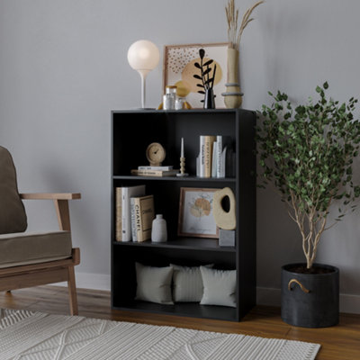 URBNLIVING 90cm Height Wide 3 Tier Book Shelf Deep Bookcase Storage ...