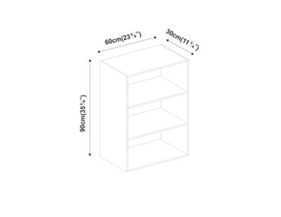 URBNLIVING 90cm Height Wide 3 Tier Book Shelf Deep Bookcase Storage ...