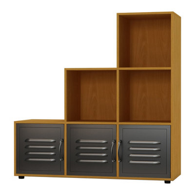 URBNLIVING 91cm Height 6 Cube Step Beech Storage Bookcase Shelf Unit ...