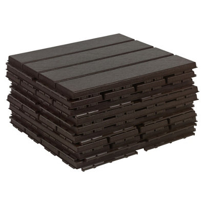 URBNLIVING 9Pc Brown Colour Interlocking Plastic Garden Path Floor ...