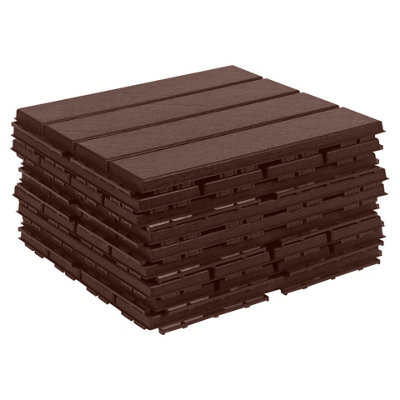 URBNLIVING 9Pc Cappuccino Colour Interlocking Plastic Garden Path Floor ...