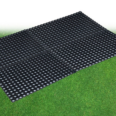 URBNLIVING Black Rubber Grass Mats 80 x 50cm Floor Matting Children's ...