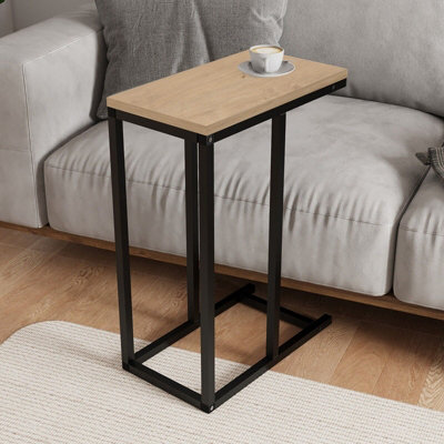 URBNLIVING C-Shape Metal & Wood Sofa Side Nesting Table Coffee Laptop ...