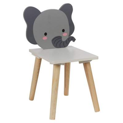 URBNLIVING Children Kids Wooden Chair Small Stool Elephant Animal ...