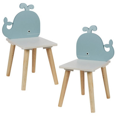 URBNLIVING Children Kids Wooden Chair Small Stool Whale Animal ...