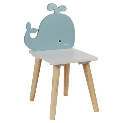 URBNLIVING Children Kids Wooden Chair Small Stool Whale Animal ...