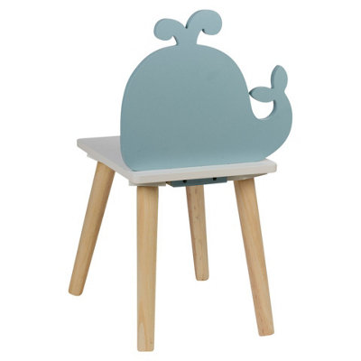 URBNLIVING Children Kids Wooden Chair Small Stool Whale Animal ...