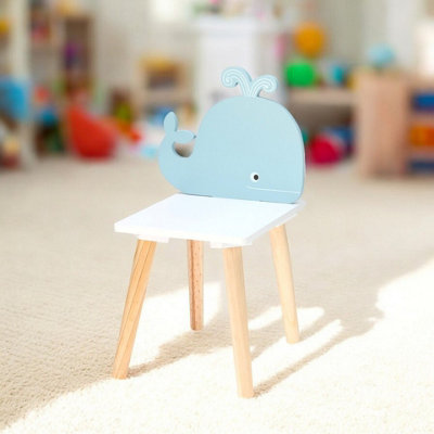 URBNLIVING Children Kids Wooden Chair Small Stool Whale Animal ...