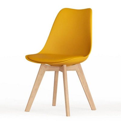 URBNLIVING Dining Chairs Padded Seat with Beech Legs Retro Kitchen ...