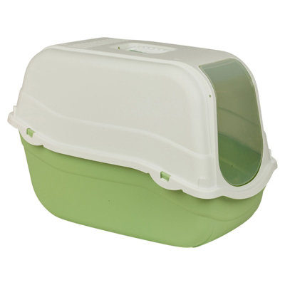 URBNLIVING Extra Large Enclosed Cat Litter Green Bottom Tray Filter Box ...
