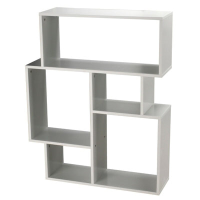 URBNLIVING Height 100cm 5 Section Modern Side Display Unit Colour White ...