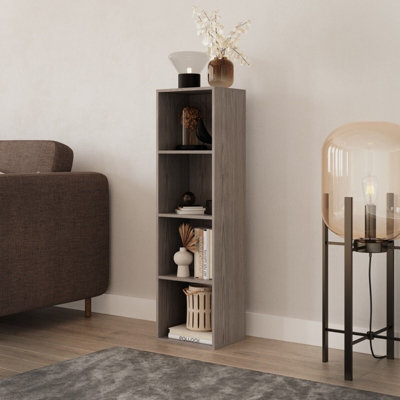 URBNLIVING Height 106cm 4 Shelf Wooden Bookcase Shelving Colour Cedar ...