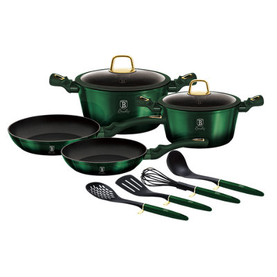 URBNLIVING Height 11.8cm Berlinger Haus 10Pc Emerald Cookware Set ...