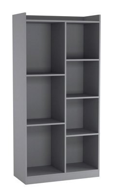 URBNLIVING Height 128Cm Tall Wooden 7 Cube Bookcase Shelving Display ...