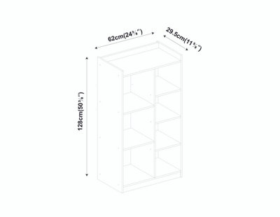 URBNLIVING Height 128Cm Tall Wooden 7 Cube Bookcase Shelving Display ...