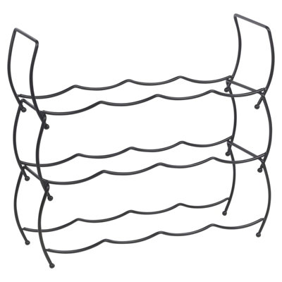 URBNLIVING Height 15cm 3pc Black Metal Free Standing Stackable Wine ...